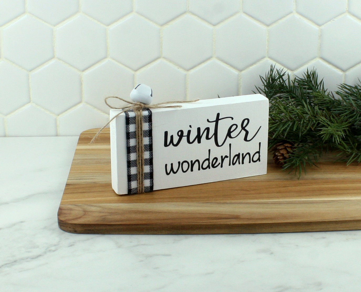 Black & White Farmhouse Plaid Themed Christmas Tray Bundle - Etsy