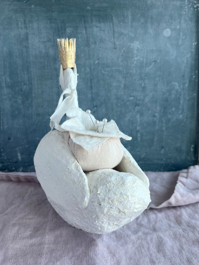 Papier-mache Swan With a Pink Pincushion - Etsy