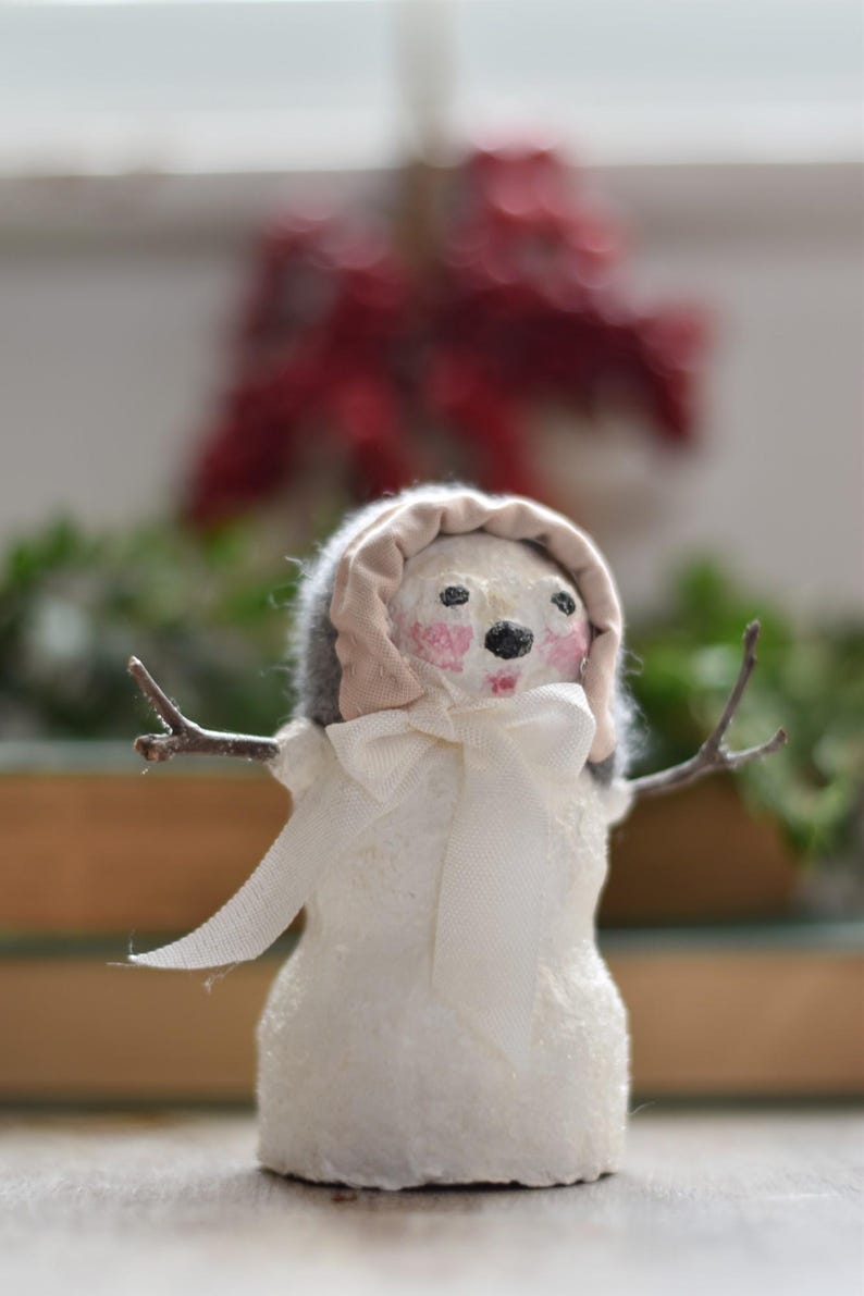 Papier-mache Snowman Small Handmade Vintage Inspired Snow Maid - Etsy