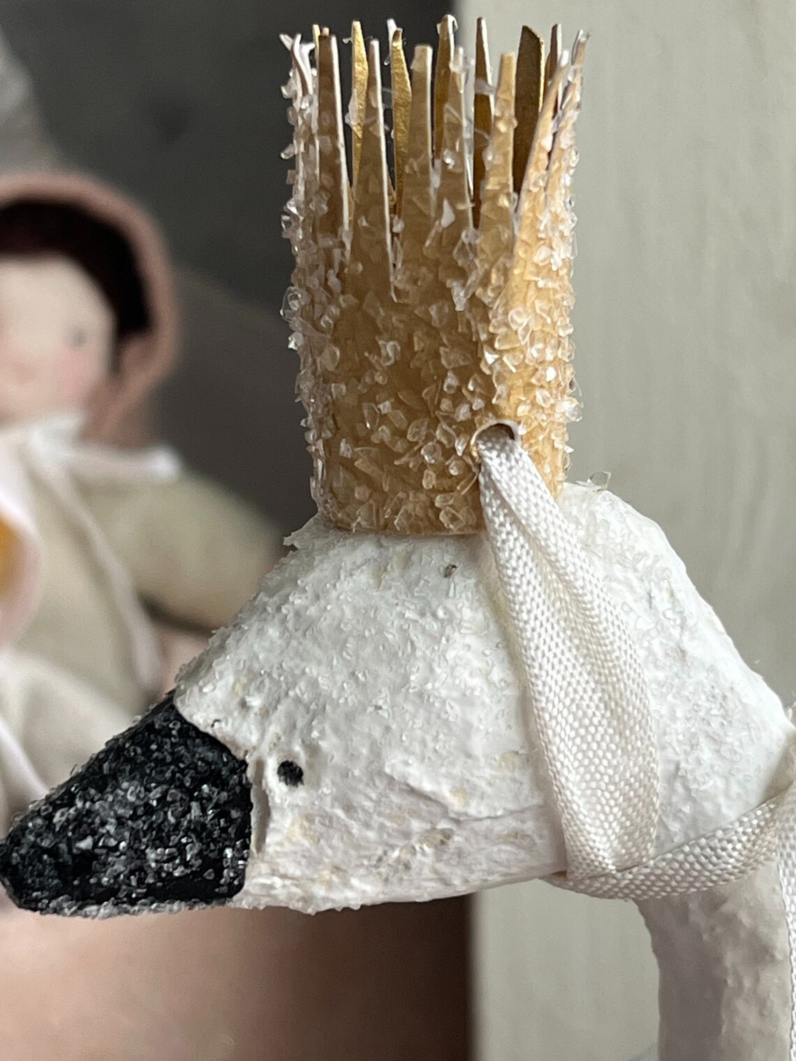 Papier-mache Swan With a Pink Pincushion - Etsy