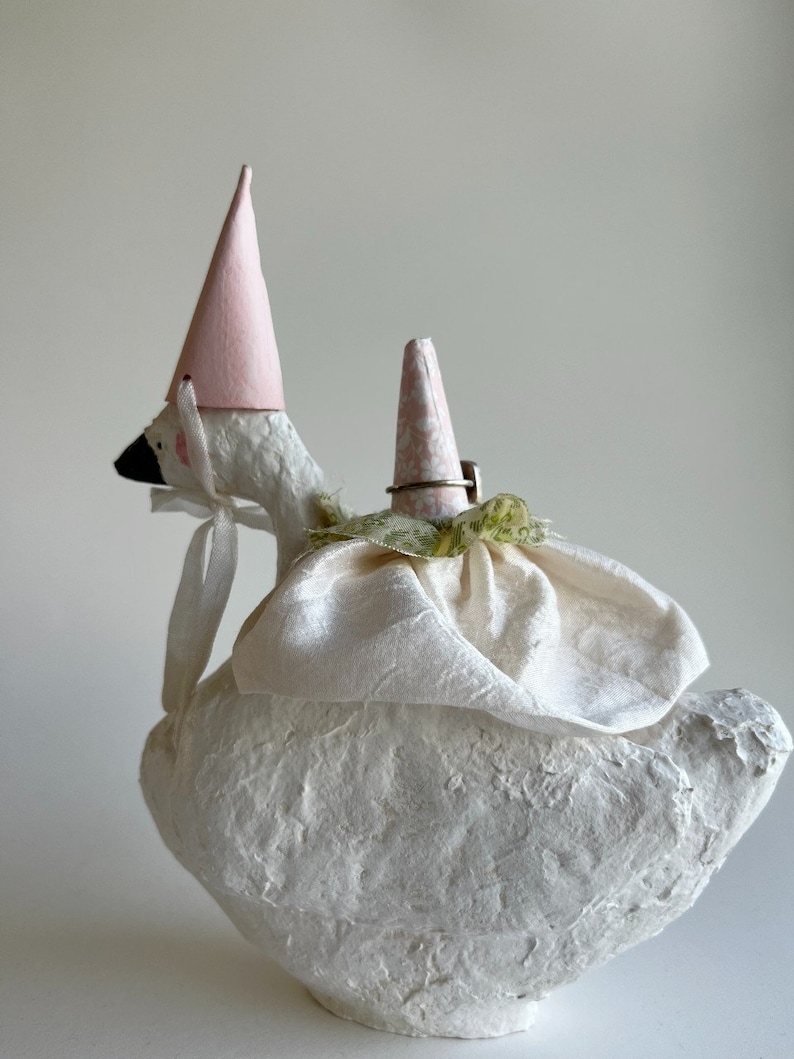 Papier-mache Pierrette Swan Ring Holder - Etsy