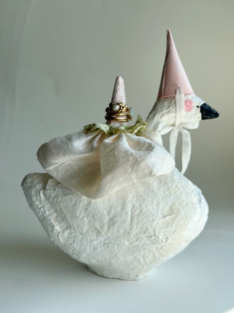 Papier-mache Pierrette Swan Ring Holder - Etsy