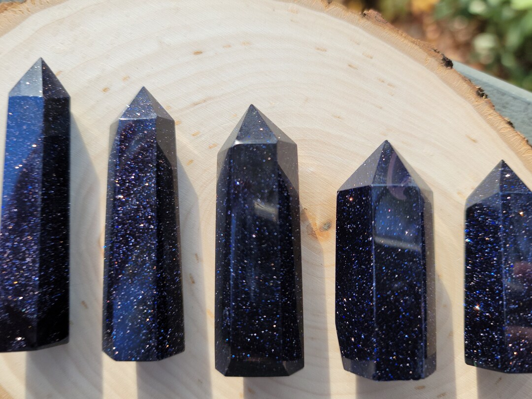 Blue Goldstone Point, Blue Sandstone Tower, Crystal Point - Etsy