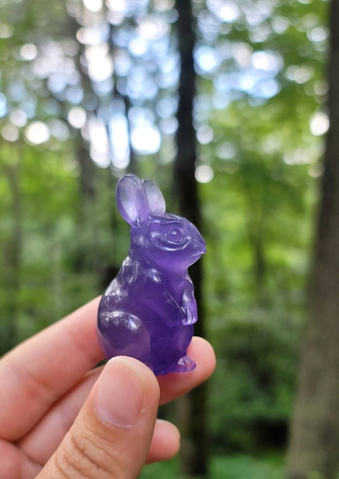 Purple Fluorite Rabbit, Crystal Rabbit, Crystal Bunny, Fluorite Carving ...