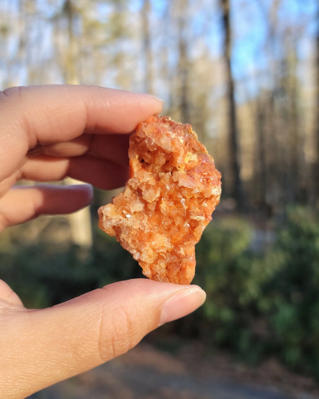 Orange Peach Heulandite Specimen, Raw Stilbite Crystal, Zeolite Cluster ...