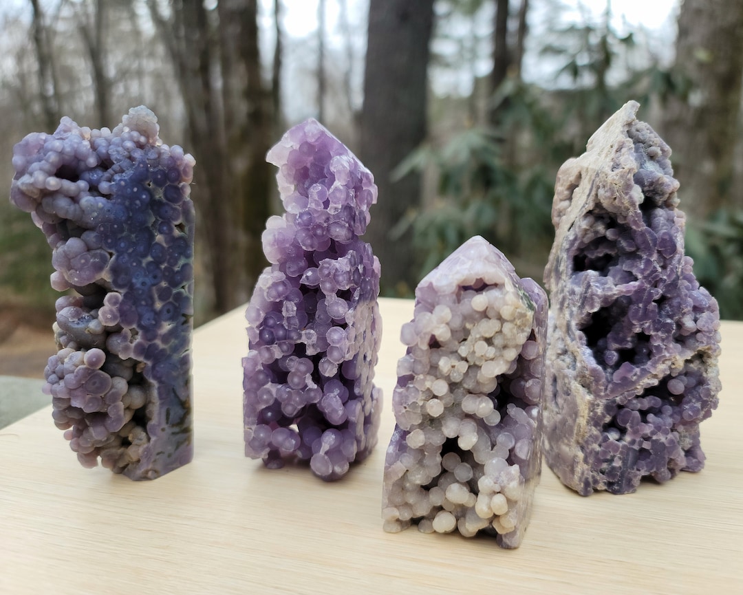 Grape Agate Crystal Points, Grape Agate Cluster, Grape Agate Specimen ...