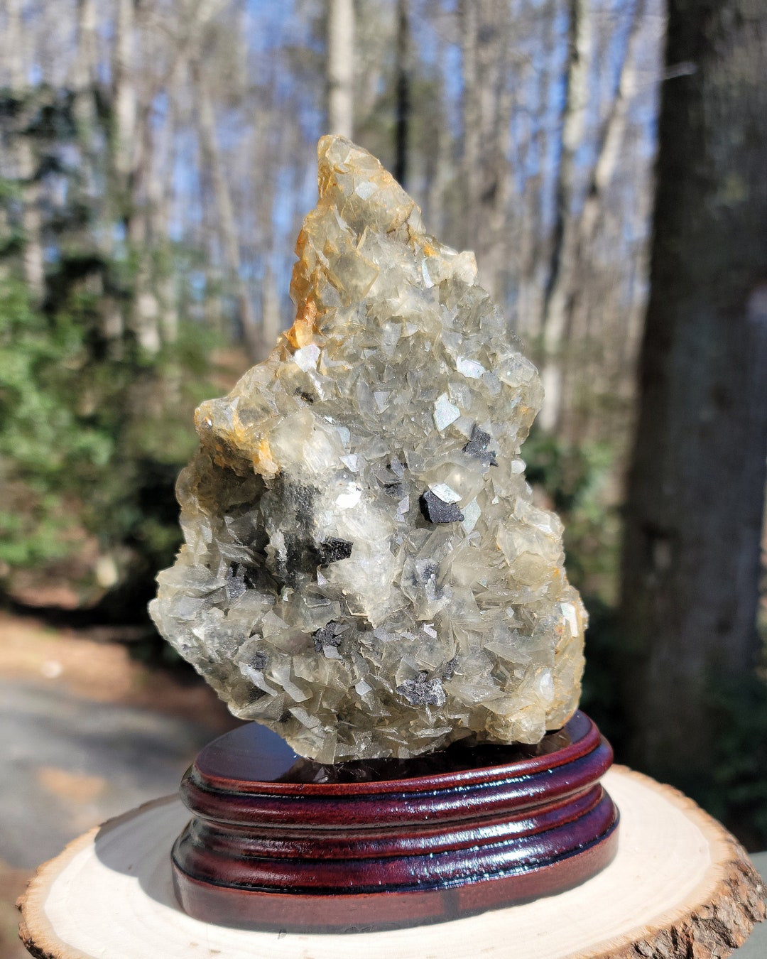 Calcite With Sphalerite Specimen With Stand, Calcite Crystal ...