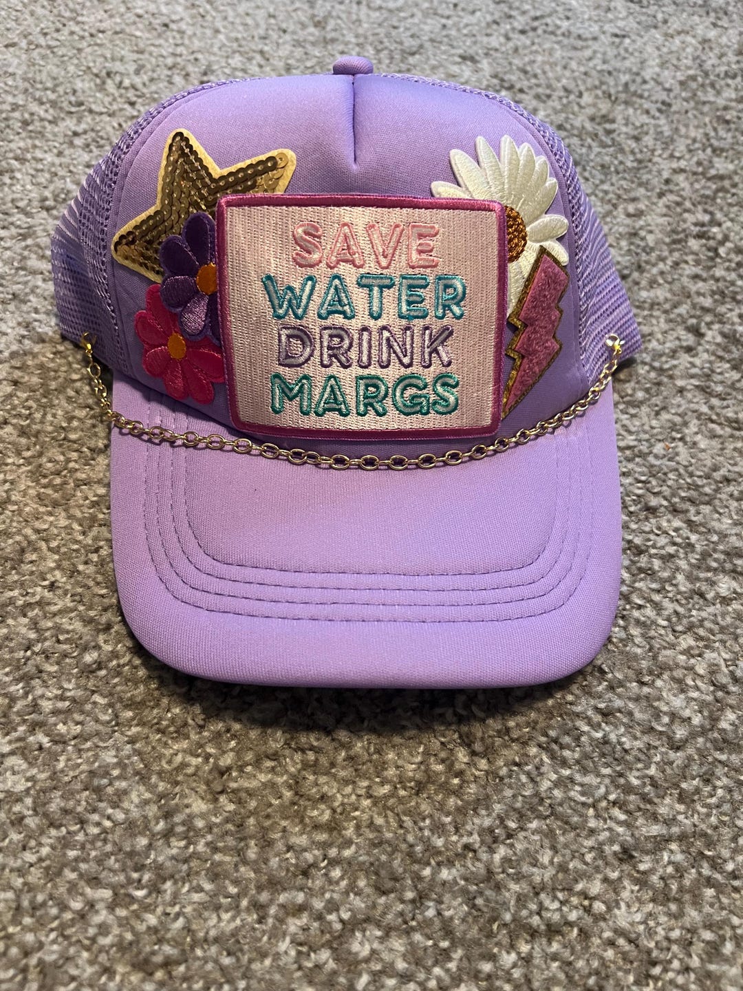 Save Water Drink Margs/ Purple/ Hat Chain/ Trucker Hat/ Summer Time ...