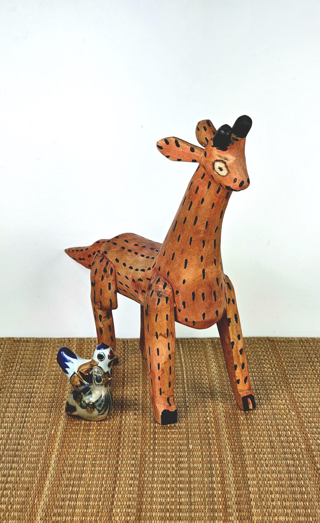 Vintage Mexican Folk Art Giraffe – Wood Animal – Hand Painted Mythical ...