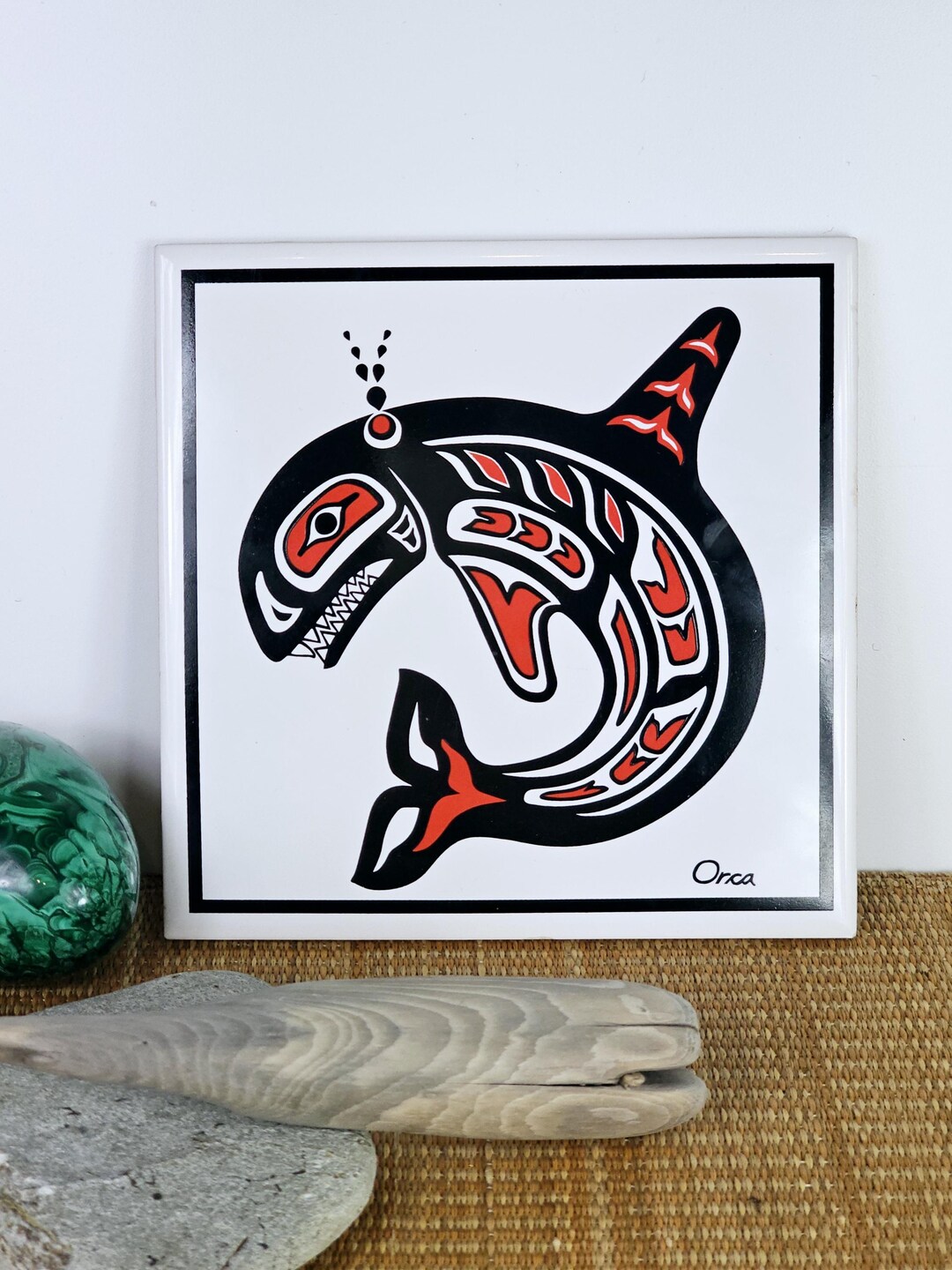 Vintage Orca Tile - First Nations Art - Pacific Northwest Decor ...