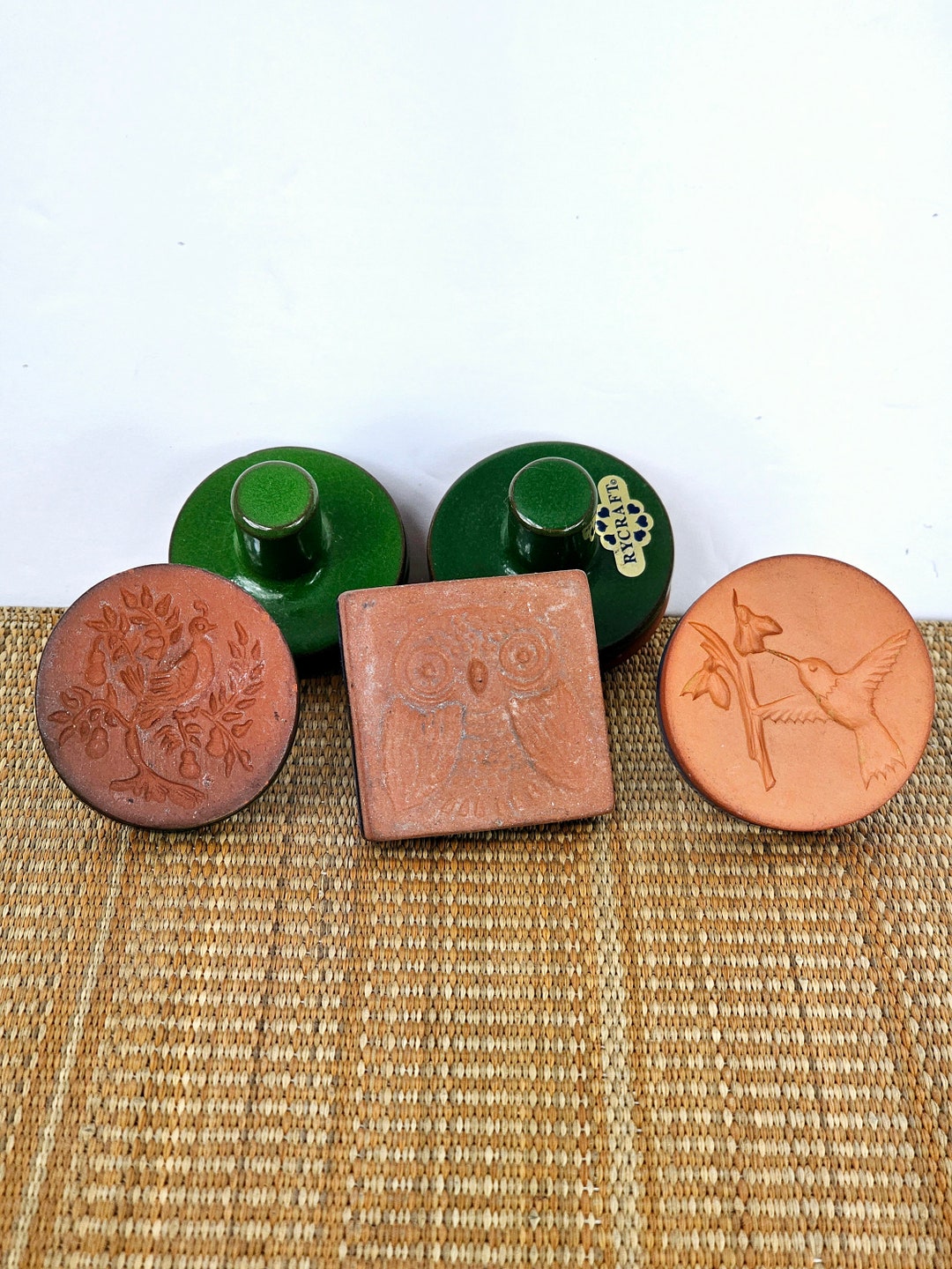 5 Cookie Stamps Rycraft Terra Cotta Stamp Craft Butter Stamp Cookie ...
