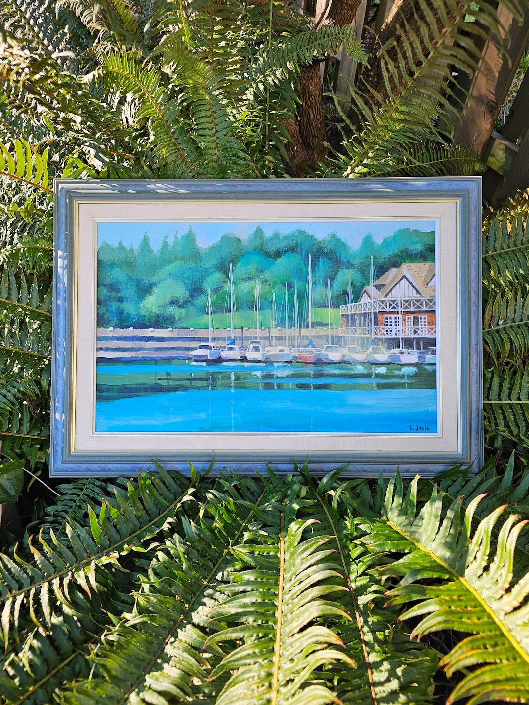 ISAO ITO Original Landscape Painting ' Sunny Place ' Vancouver Rowing ...