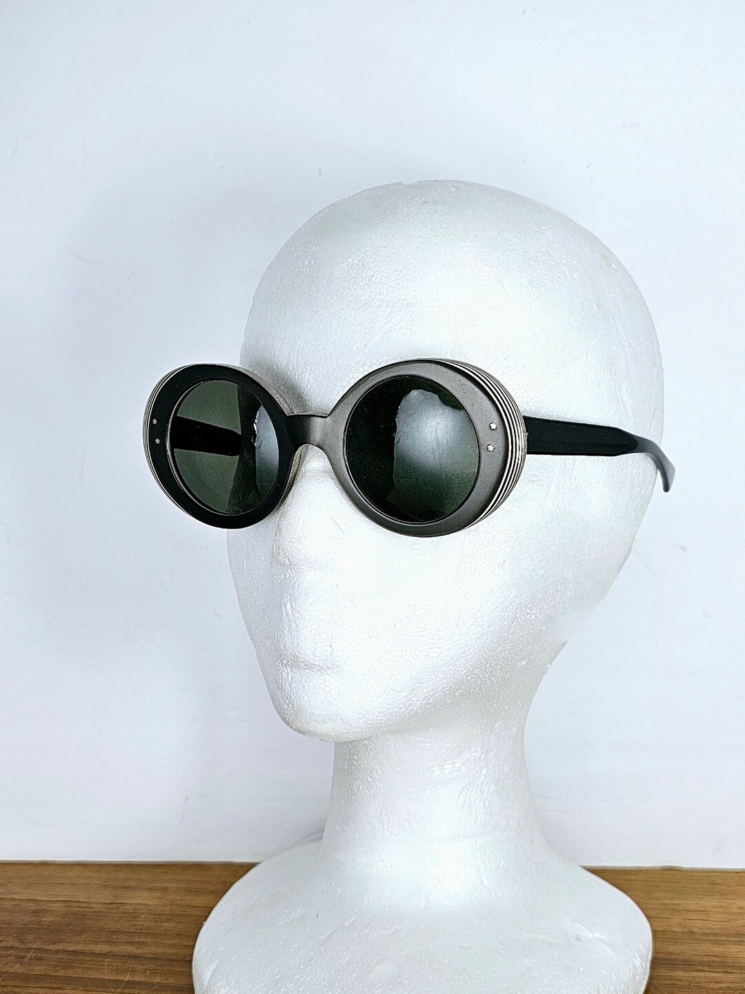 Vintage Lea Stein Style Layered Frames Sunglasses. Grey Glass Lenses ...