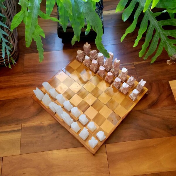 Vintage Mexican Stone Chess Set - Etsy