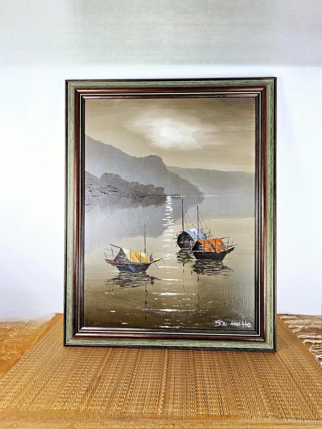 Vintage Vancouver Hong Kong Artist Sai Hoi Ho Moonlight Landscape ...