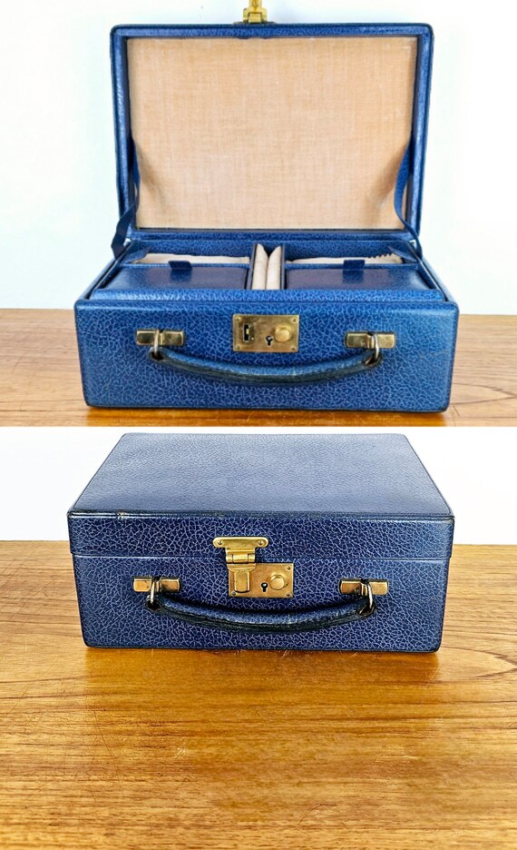 Antique Leather Jewellery Box. Vintage Jewelry Box. V… - Gem