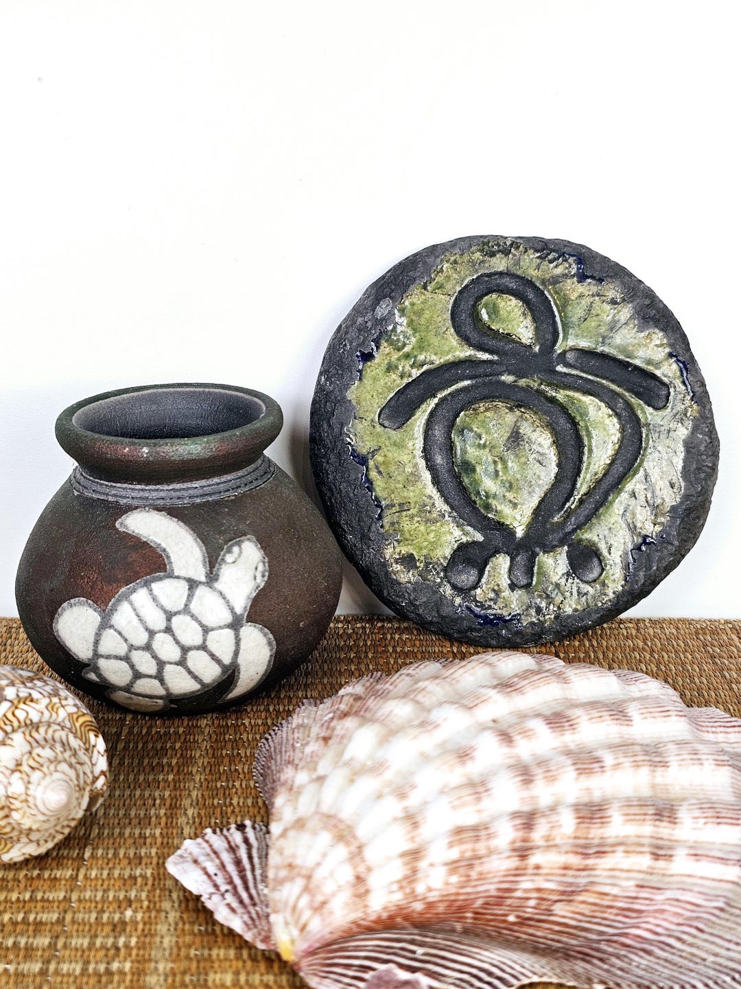 Ben Diller Signed Aumakua Dream Jar + Kauai Honu Plaque | Hawaiian Sea ...
