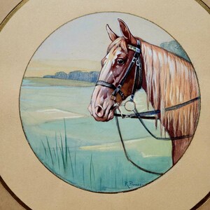 Art of Rudolf Preuss (1879 - 1961) Landscape W/ Horse Portrait Signed ...