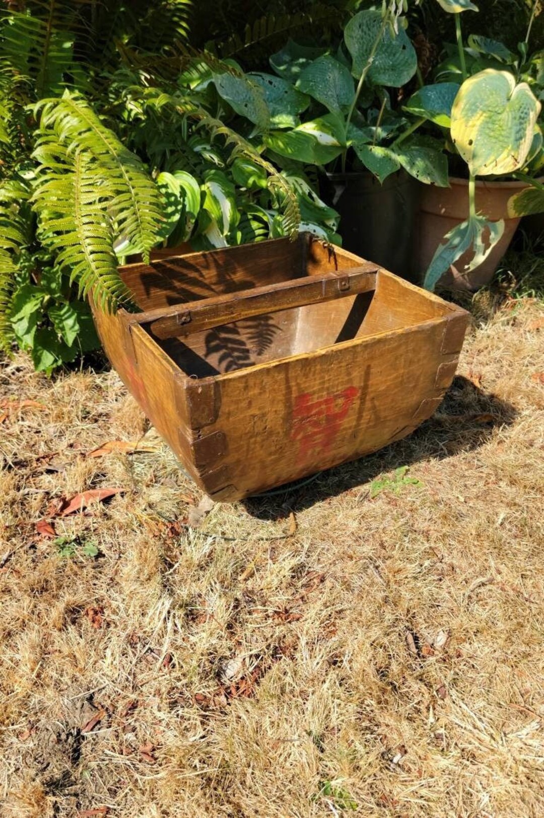 Chinese Bucket With Handle. Wooden Rice Measure Bucket. Antique Wood ...