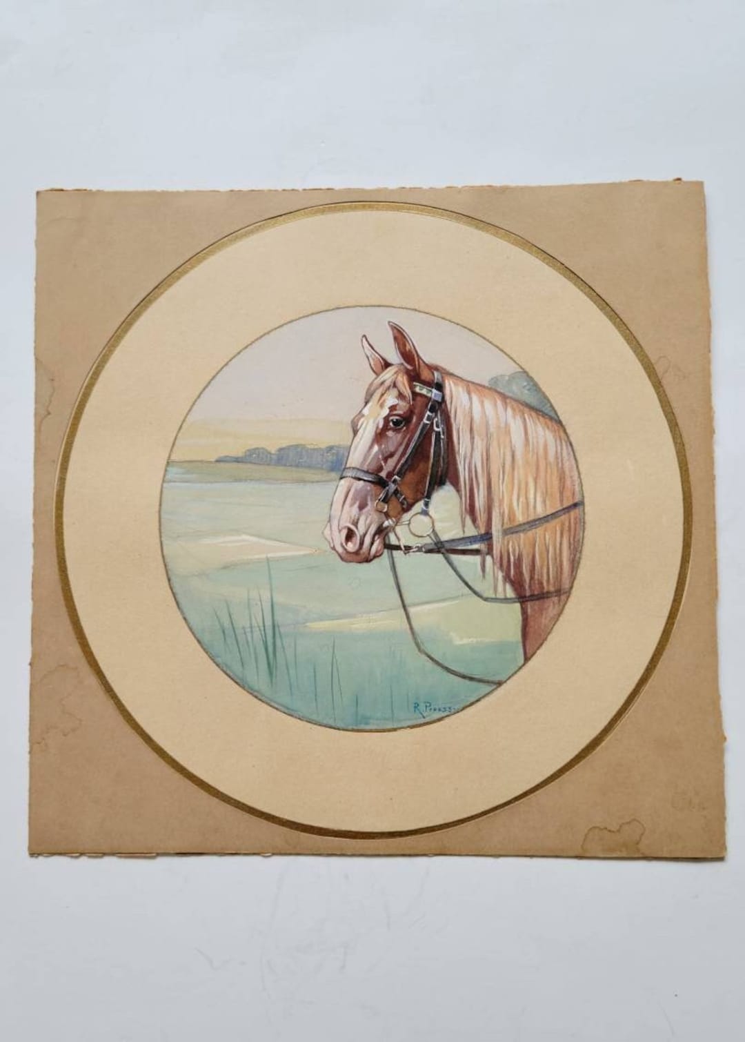 Art of Rudolf Preuss (1879 - 1961) Landscape W/ Horse Portrait Signed ...