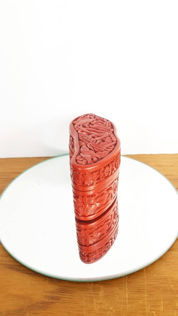 Chinese RED Cinnabar Box Cloud Form Late Qing Dynasty - Etsy