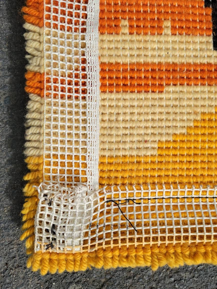 Vintage Sailboat Latch Hook Shaggy Rug Wall Hanging 70's | Etsy