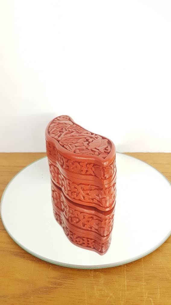 Chinese RED Cinnabar Box Cloud Form Late Qing Dynasty - Etsy