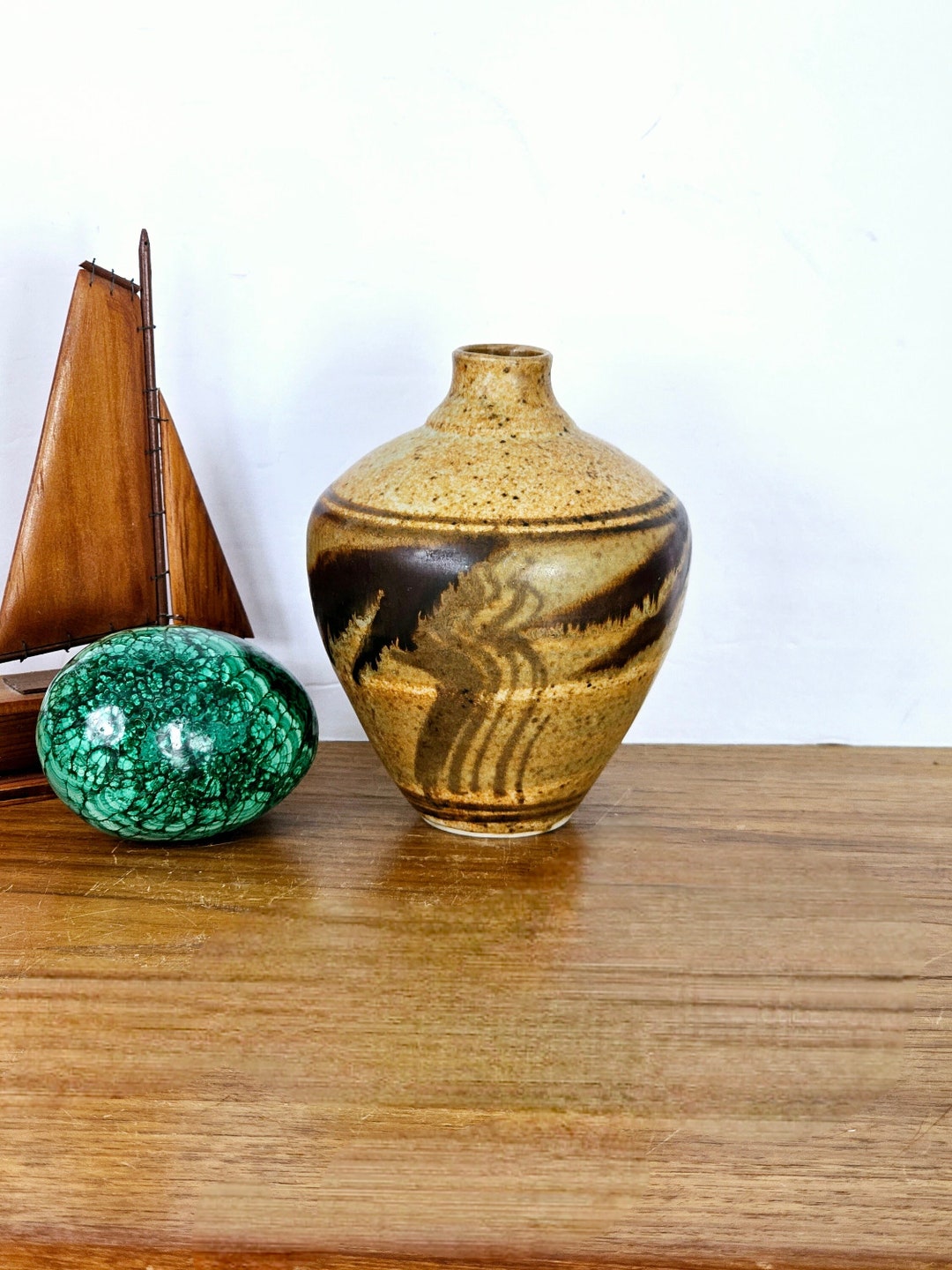 Vintage Sue Hopper Studio Pottery Vase Weed Pot Splatter Decoration ...