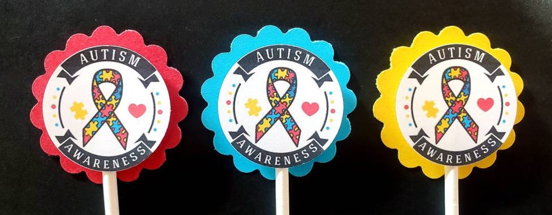Autism Awareness Cupcake Toppers Set of 24 - Etsy