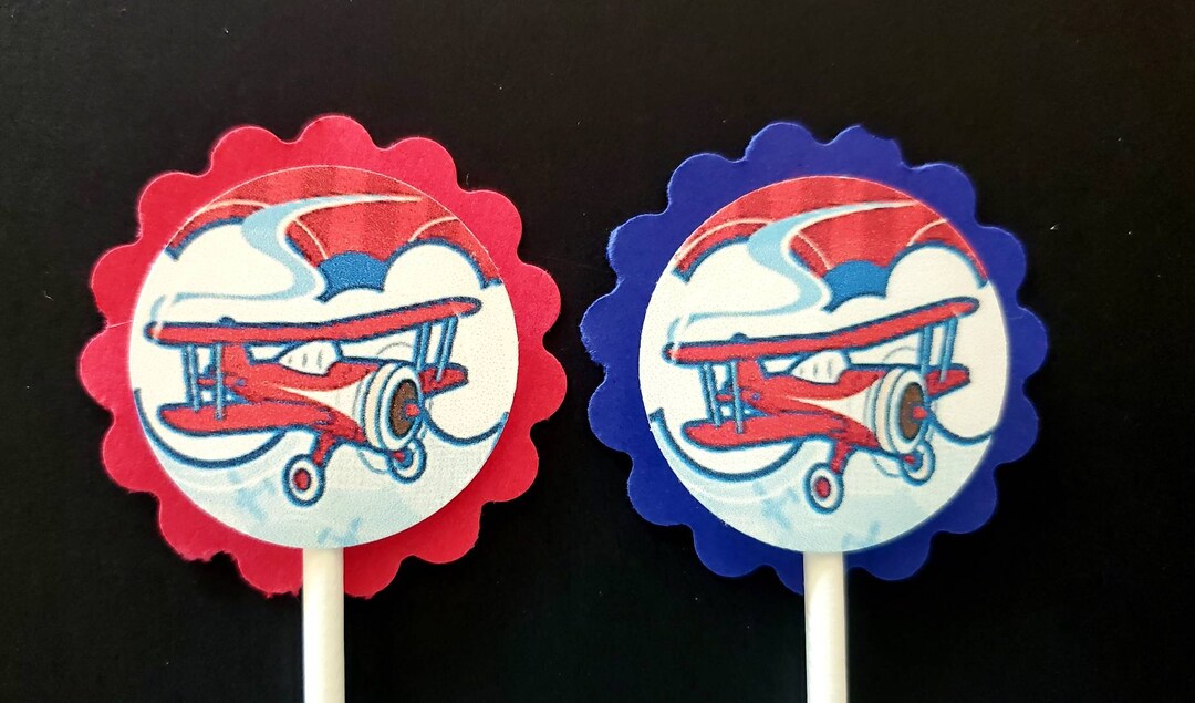 Fly High Airplane Cupcake Toppers Set of 24 - Etsy