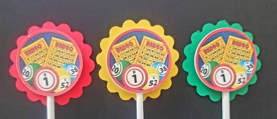Bingo Cupcake Toppers Set of 24 | Etsy