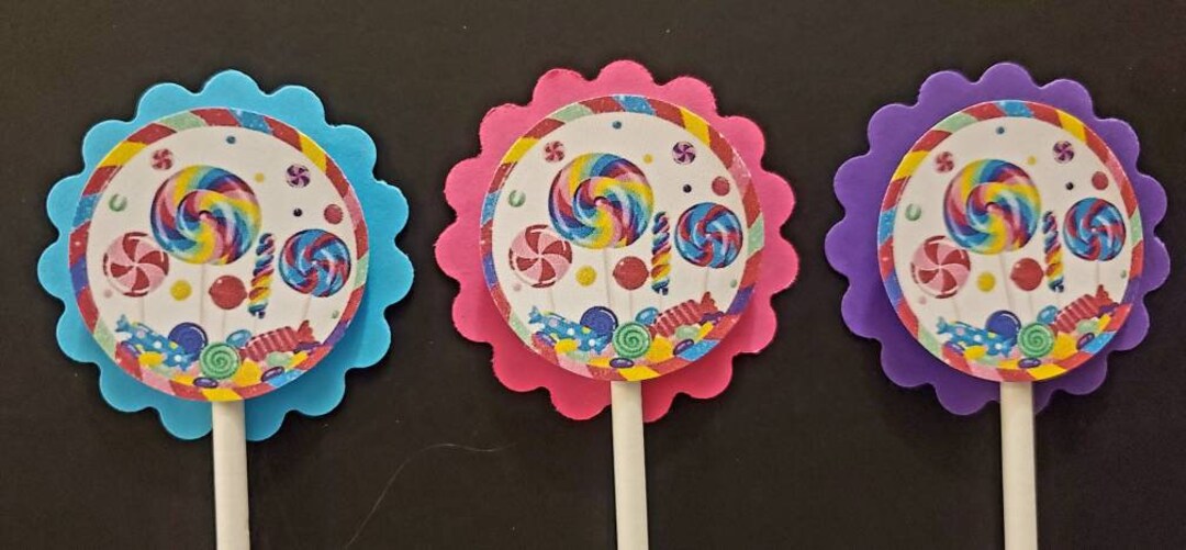 Candyland Theme Cupcake Toppers Set of 24 - Etsy