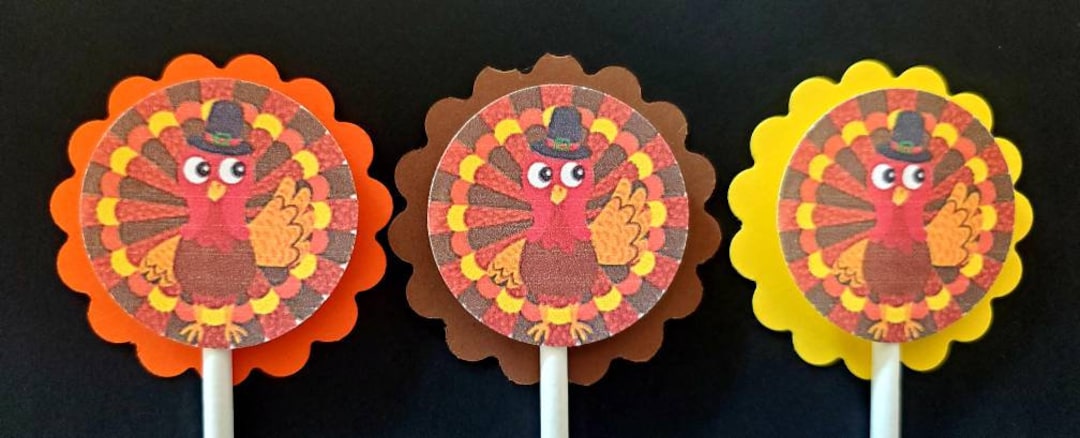 Turkey Cupcake Toppers Set of 24 - Etsy