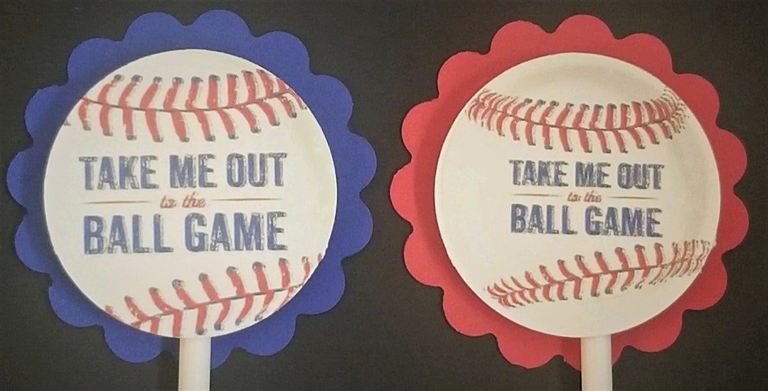 Baseball Theme Cupcake Toppers Set of 24 - Etsy