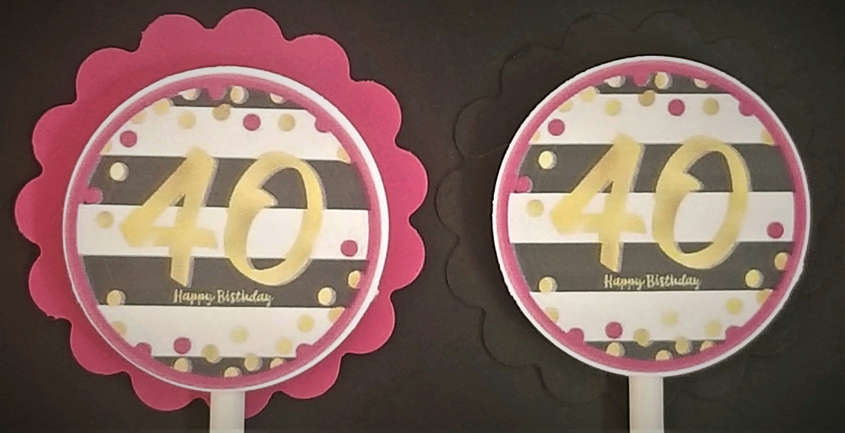 40th Girl Birthday Cupcake Toppers Set of 24 | Etsy