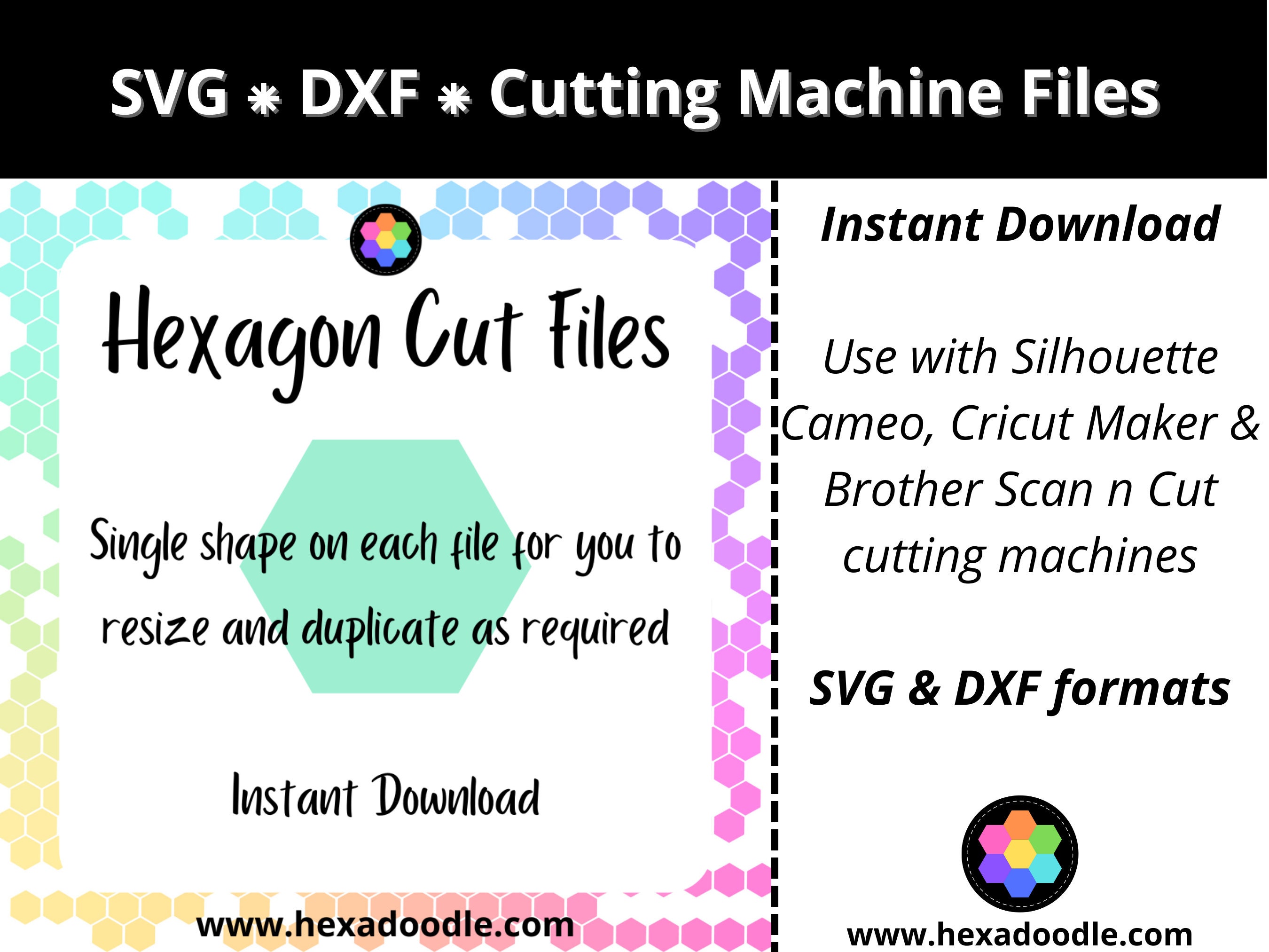 Hexagon Cutting Machine Files SVG DXF for Cricut - Etsy