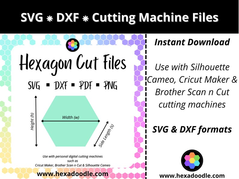 Hexagon Cutting Machine Files SVG DXF for Cricut - Etsy