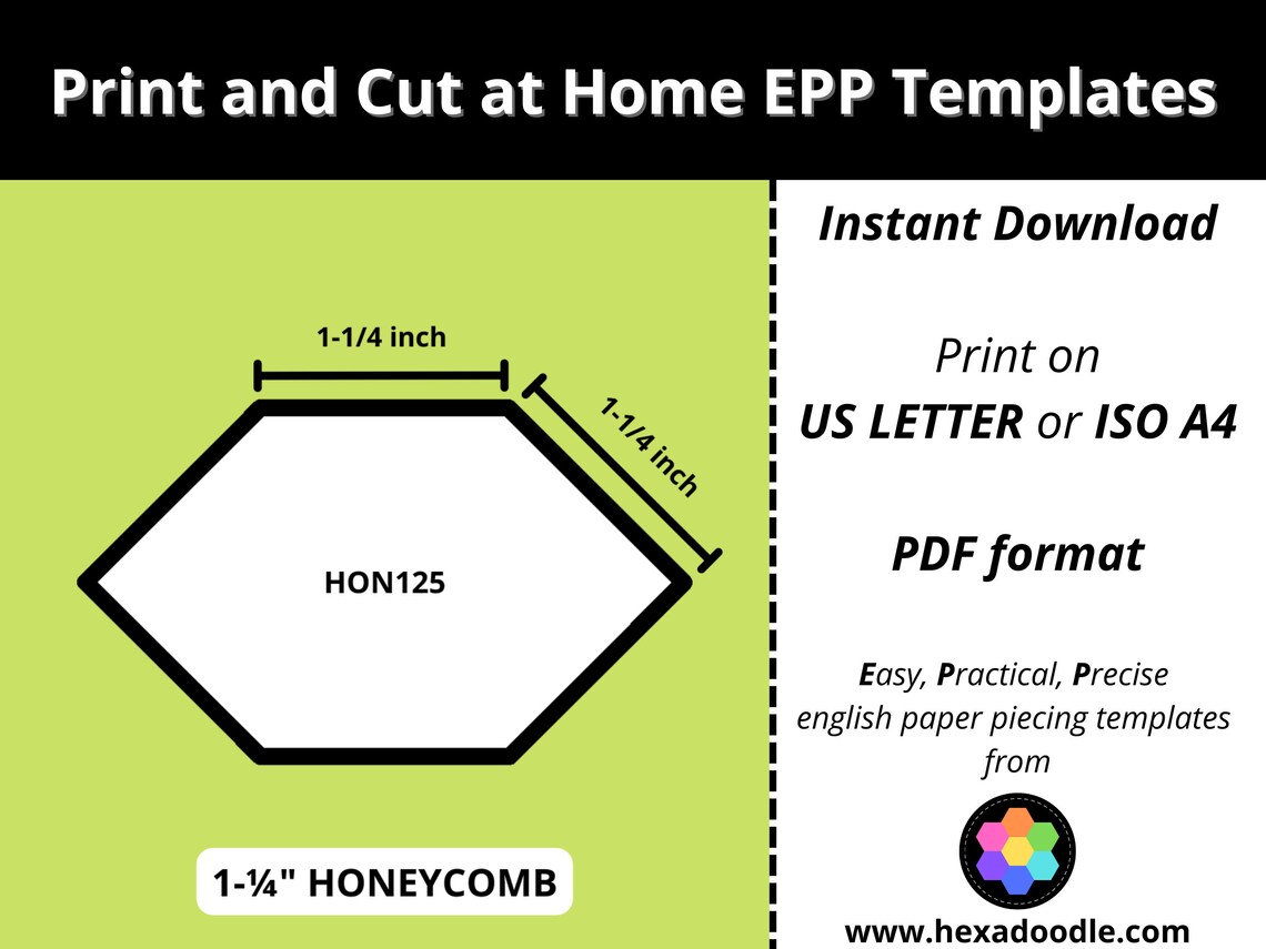 HON125 - HONEYCOMB - 1-1/4 Inch Sides for Printing and Cutting Out at ...
