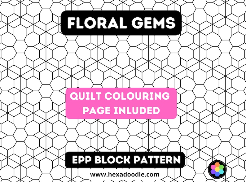 4" Floral Gems EPP Block Pattern and Templates - PDF for Printing and ...