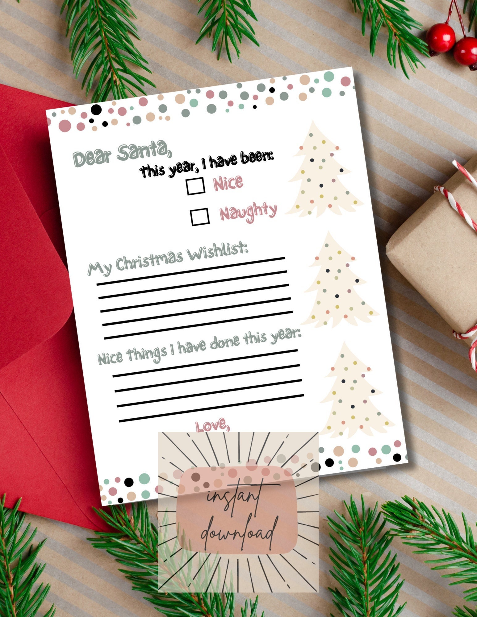 Santa Letter - Printable Santa Letter - Dear Santa Letter - Letter to ...