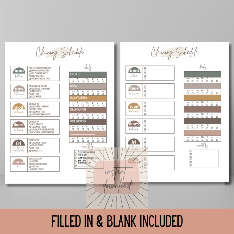 Cleaning Checklist | Cleaning Schedule | House Cleaning Checklist ...