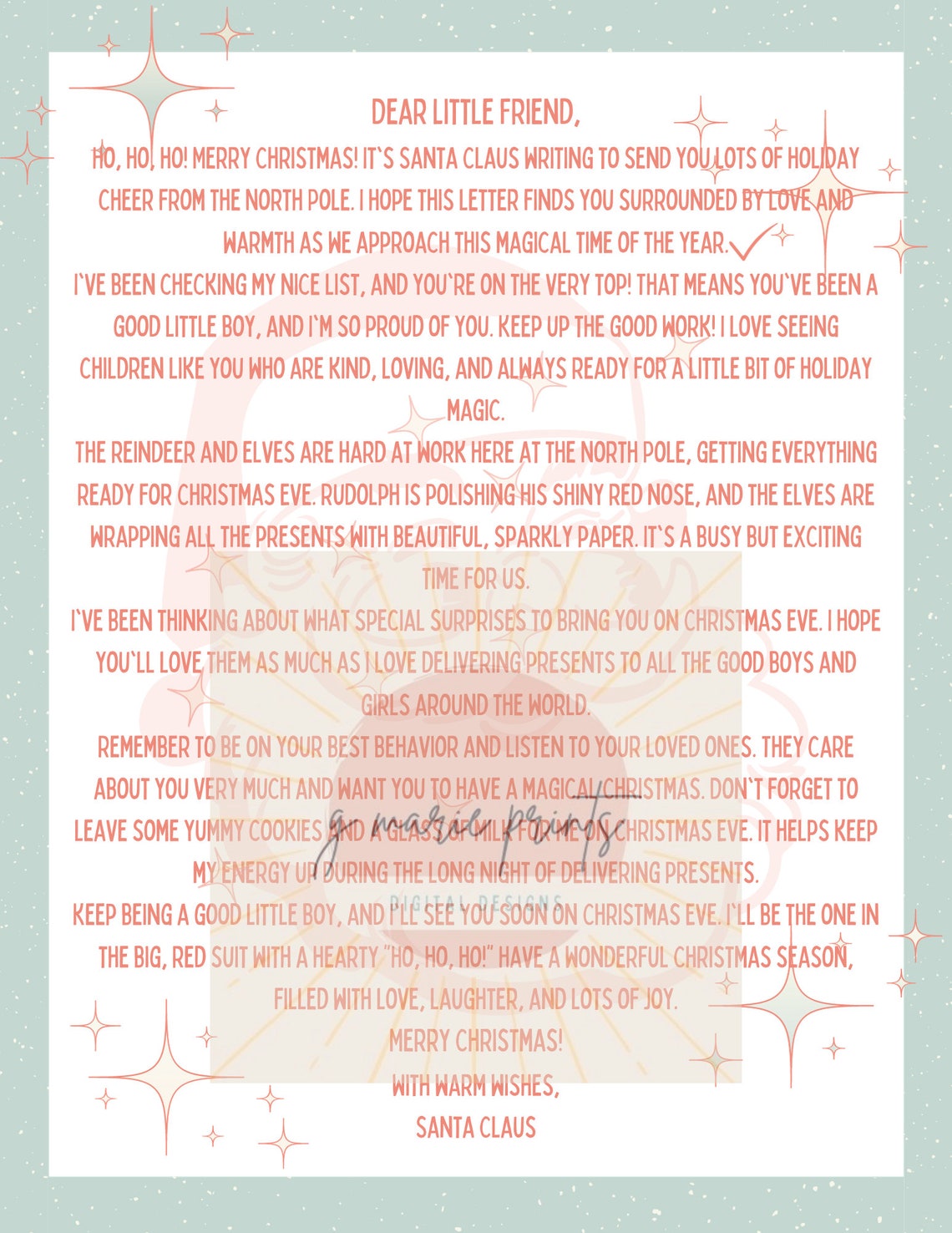 Santa Letter - Letter From Santa - Santa Letter - Christmas Letter ...