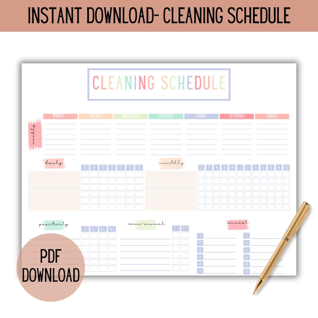 Cleaning Checklist | Cleaning Schedule | House Cleaning Checklist ...