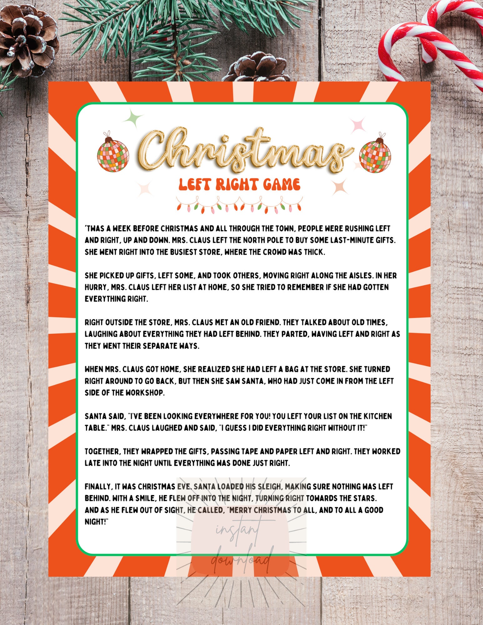 Gift Exchange Game, Pass the Gift Game, Christmas Left Right Game ...