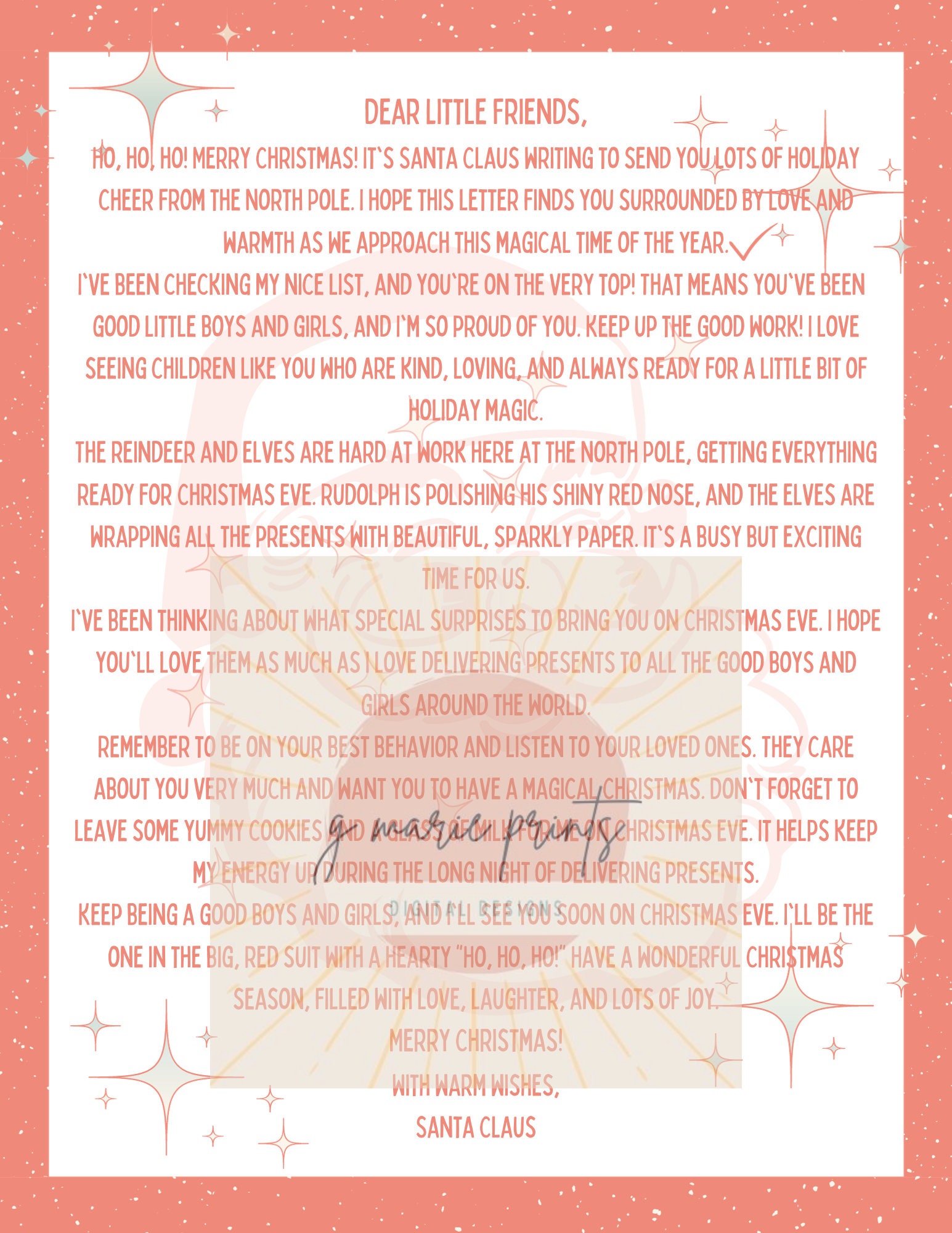 Christmas Letters Printable Letter From Santa Elf Ideas Christmas Wish ...