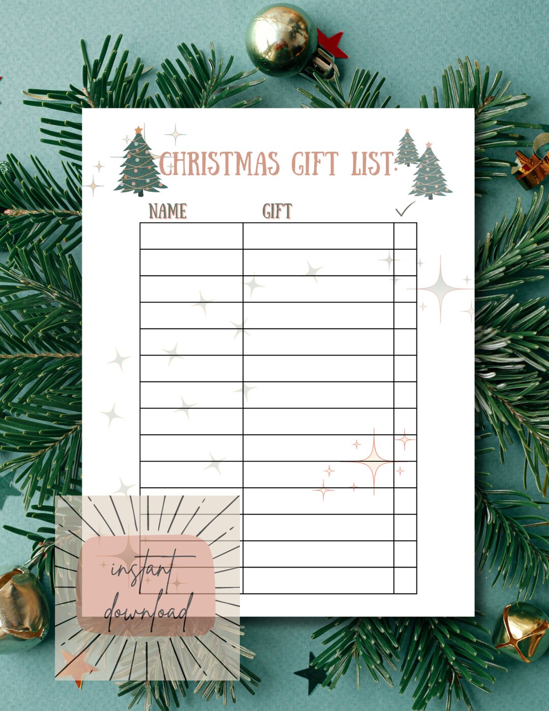 Christmas Gift List, Printable Christmas List, Christmas Gift Tracker ...