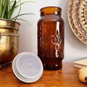 Vintage Borden Cremora Dark Amber Brown Glass Apothecary Jar Kitchen ...