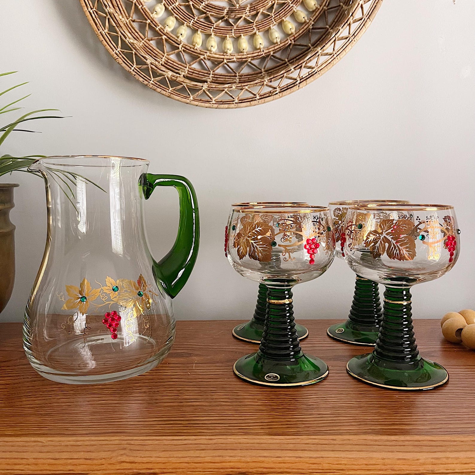 Vintage Roemer Bockling German Cocktail Pitcher & Liqueur Beehive ...