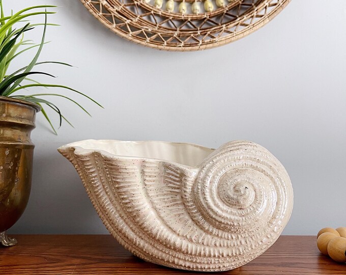 Vintage Ceramic Porcelain Nautilus Conch Shell Shaped Planter - Etsy