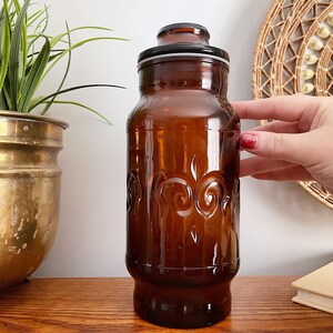 Vintage Borden Cremora Dark Amber Brown Glass Apothecary Jar Kitchen ...